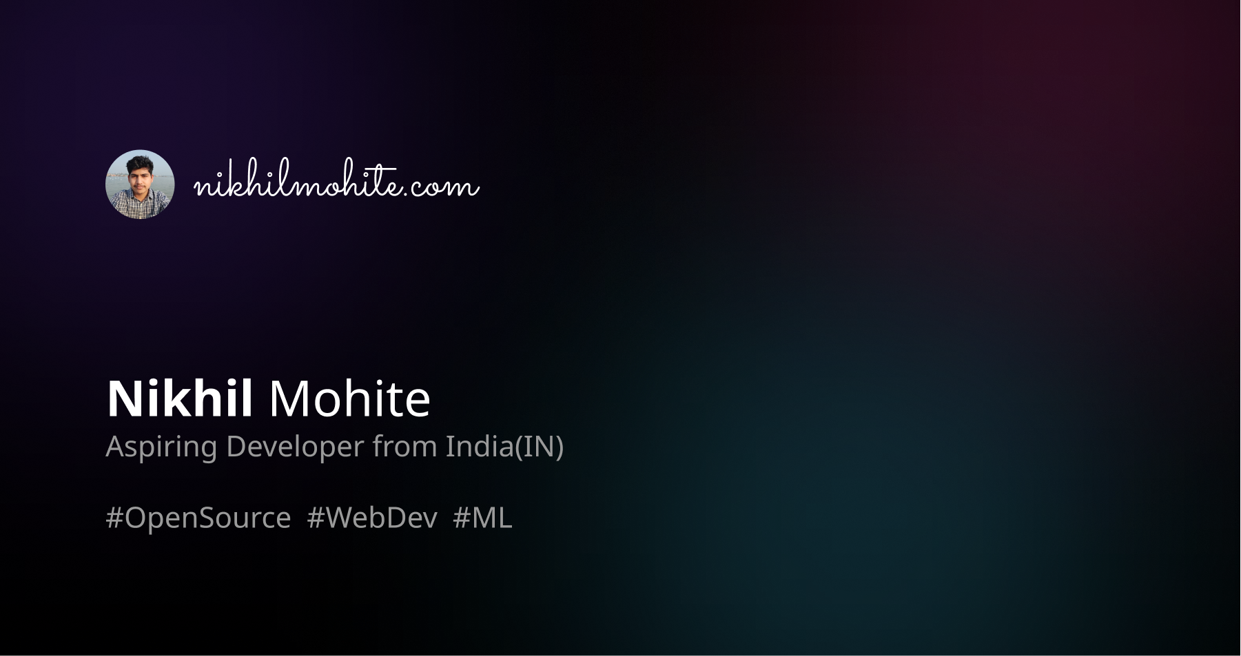 Hi, I'm Nikhil Mohite!